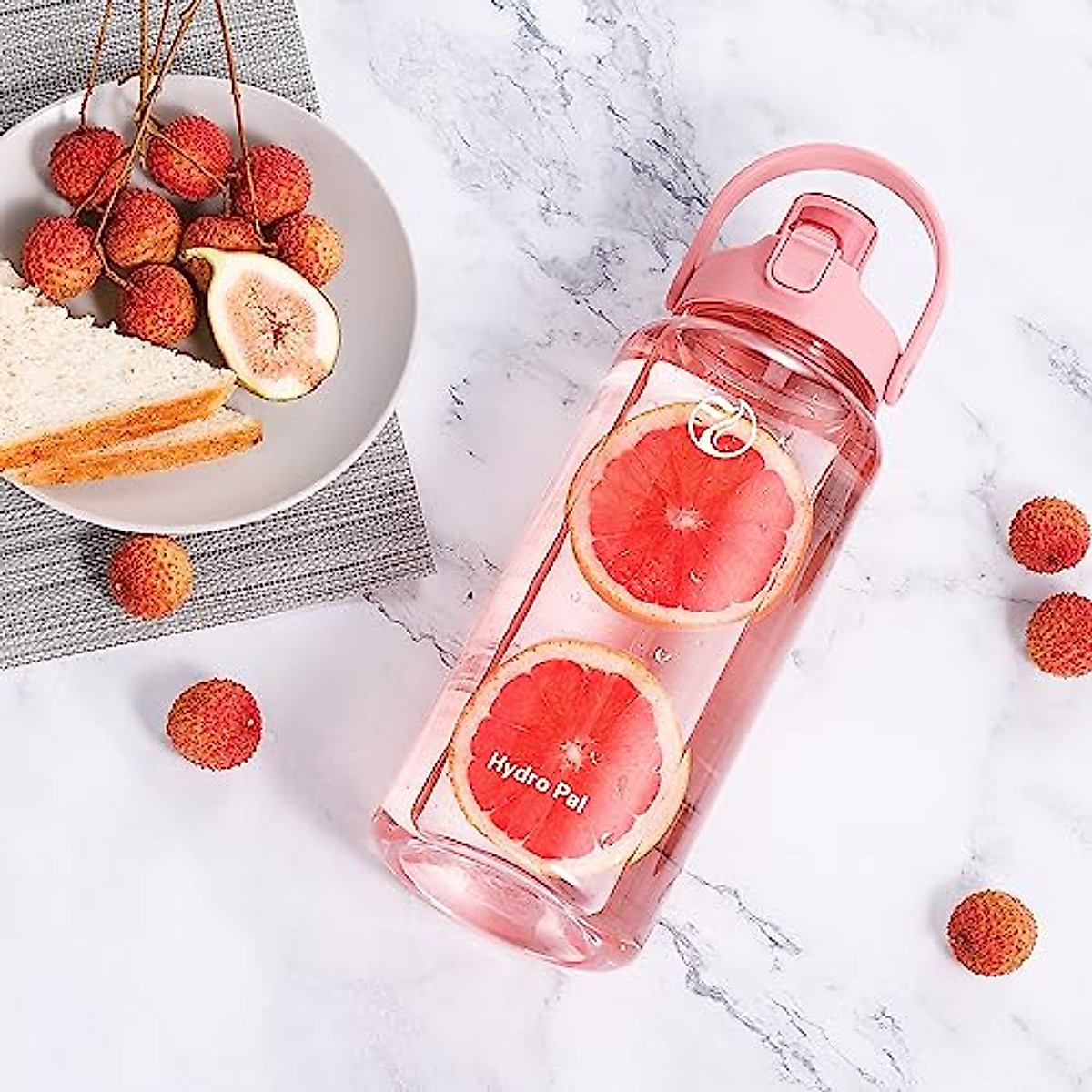 Unistar Half Gallon Water Bottles with 2 Straws, Motivational Gallon Water Bottles with Time Marker, 32 oz / 74 oz / 128 oz Large Bottle for Sports Fitness Gym Camping