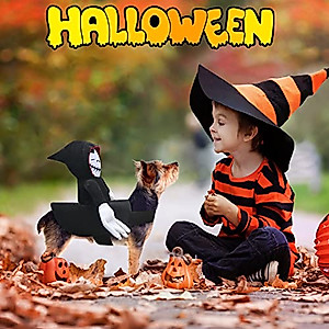 Otunrues Dog Costumes Halloween Funny Dog Ghost Riding Costume Funny Cat Halloween Costumes for Dogs Saddle Costume Novelty Pet Outfit Clothes for Halloween Cosplay Party M