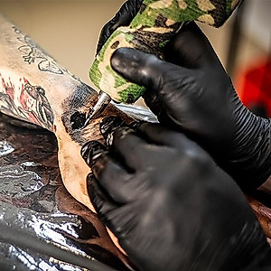 IRON MAMMOTH Nitrile Gloves Disposable Large Black Cleaning Gloves for Household 200-Count