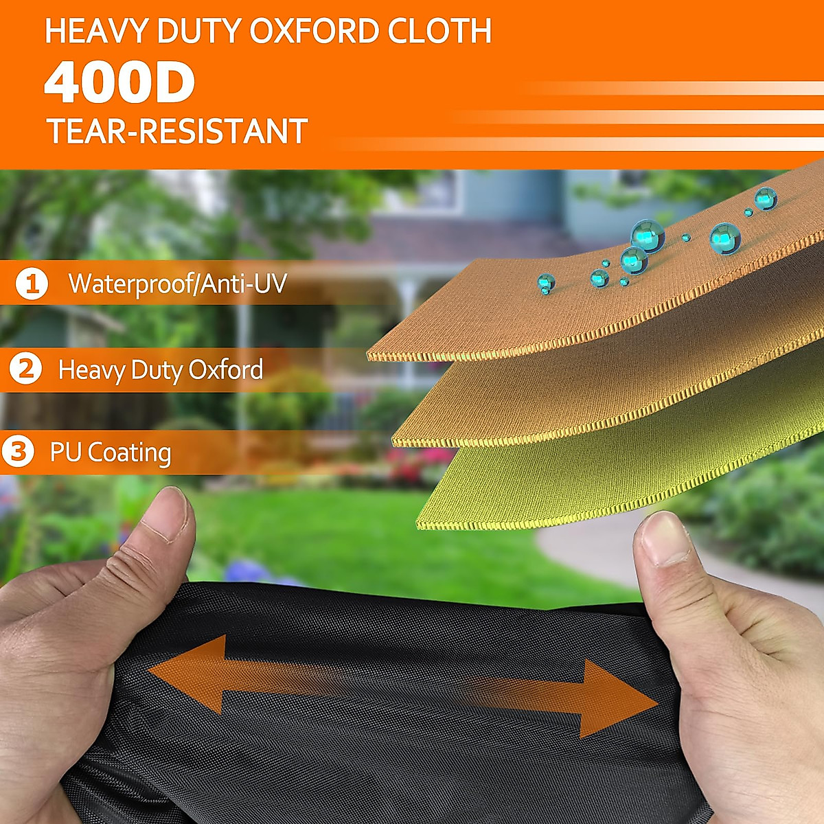 STARTWO Zero Gravity Chair Cover Outdoor Waterproof Folding Lounge Chair Cover for Zero Gravity Chair with Storage Bag Black