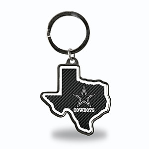 Rico Industries NFL Dallas Cowboys Carbon Fiber State Shape Keychain