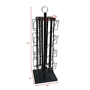 FixtureDisplays® Adjustable Greeting Card Rack 4x6"-7x5" Horizontal Vertical Post Card Display .Pocket Size: 4.5-9.9" Wide X 5.8" Tall, 16 Pockets 11602-BLK-NEW