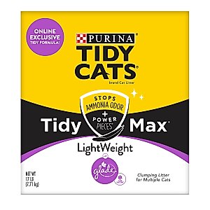 Purina Tidy Cats Clumping, Lightweight, Multi Cat Litter, Tidy Max Glade Clean Blossoms Formula - 17 lb. Box