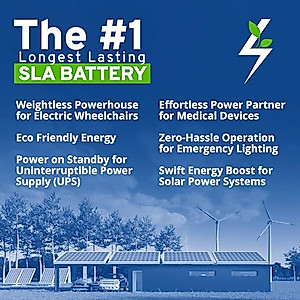 Chrome Battery 12V 15AH SLA Rechargeable Replacement Battery compatible with UPS Back Up, Electric Scooter, Wheelchair, Alarm, and More: 5.94 x 3.86 x 3.74, T2 Terminal