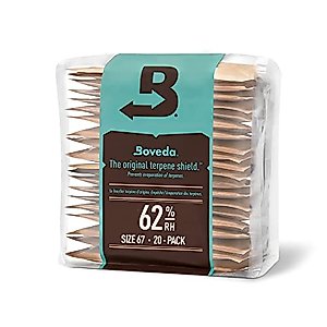 Boveda 62% Two-Way Humidity Control Packs For Storing 1 lb – Size 67 – 20 Pack – Moisture Absorbers for Storage Containers – Humidifier Packs – Hydration Packets in Resealable Bag