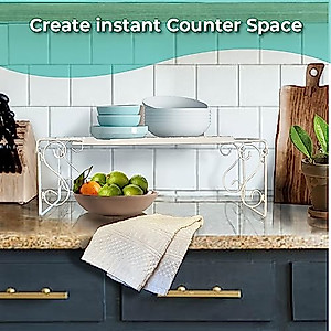 Trenton Gifts Kitchen Storage Sink Shelf Organizer, Expandable Wire Rack, White