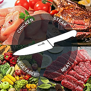 DELFINA Chef Knife, 8 Inch Kitchen Knife with Sheath, Professional High Carbon Stainless Steel Ultra Sharp Cooking Knife with Ergonomic Handle,Well Balanced & Easy to Clean