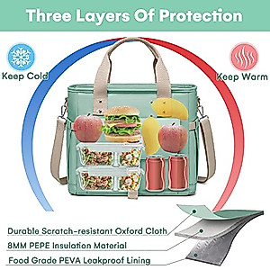 Artelaris Lunch Bag for Men Women, Large Lunch Box Tote for Work, Adult Insulated Leakproof Cooler Bag with Side Pocket & Adjustable Shoulder Strap Lunch Purse,Lunchbag for Picnic Hiking Beach