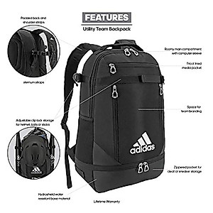 adidas Unisex Utility Team Backpack, Black/Silver, ONE SIZE