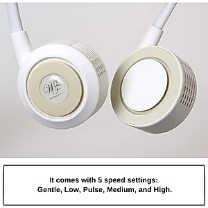 SPICE OF LIFE Bladeless Neck Fan - W Fan Blade Free 2.1, Navy - USB Rechargeable Battery, 2 to 5 Hour Life, Flexible Arms, 5 Speed Settings, Stimulating Breeze Helps Prevent Sleepiness While Driving