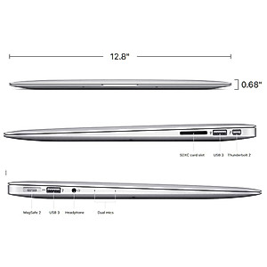 Mid 2017 Apple MacBook Air with 1.8GHz Intel Core i5 (13-inch, 8GB RAM, 256GB SSD) Silver (Renewed)