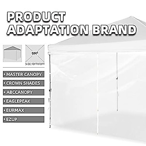 MordenApe Clear Sidewall for 10x10 Pop up Canopy - Straight Leg, Instant Canopy Transparent Sunwall, Outdoor Canopies Sidewall with Door, 1 Pack Sidewall Only