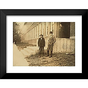 ArtDirect Hine, Lewis Wickes 24x19 Black Modern Framed Art Print Titled: Two Boys Working in Friedman Shelby Shoe Company