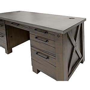 Martin Furniture IMJA680 Double Pedestal Desk, Brown