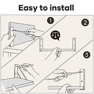 BAYKA Wall Shelves for Bedroom Decor, Floating Wall Shelves for Living Room Kitchen Storage, Wall Mounted Rustic Wood Floating Shelves for Kids Books, Small Shelf for Bathroom(Black，Set of 3)