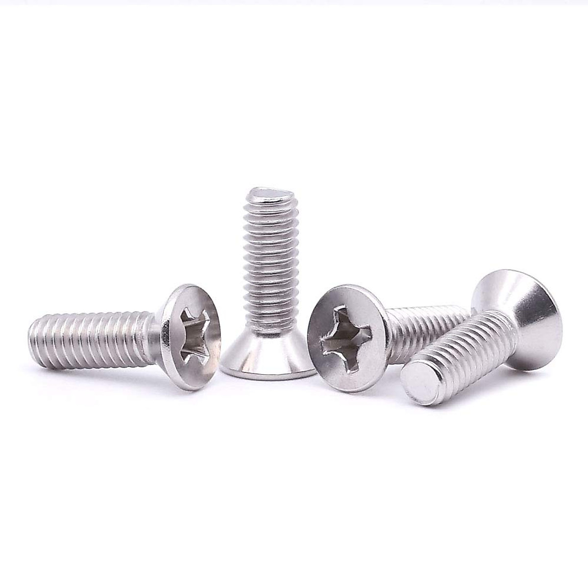 1/4-20 x 1 Flat Countersunk Head Machine Screws, Phillips Drive, 304 Stainless Steel 18-8, Full Thread, Coarse Thread UNC, 25 PCS