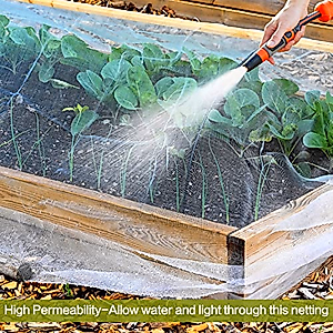 16.4 ft x 10 ft Garden Netting, Fine Garden Screen Mesh, Plant Covers to Keep Small Animals Out, Garden Barrier Bird Netting for Patio Raised Bed Garden Hoops Vegetables Fruits Flowers Protection