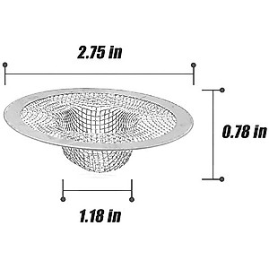 Shower Hair Drain Catcher, Stainless Steel Hair Catcher for Sink Bathroom Tub Drain Hair Catcher by Lechay (2pc)