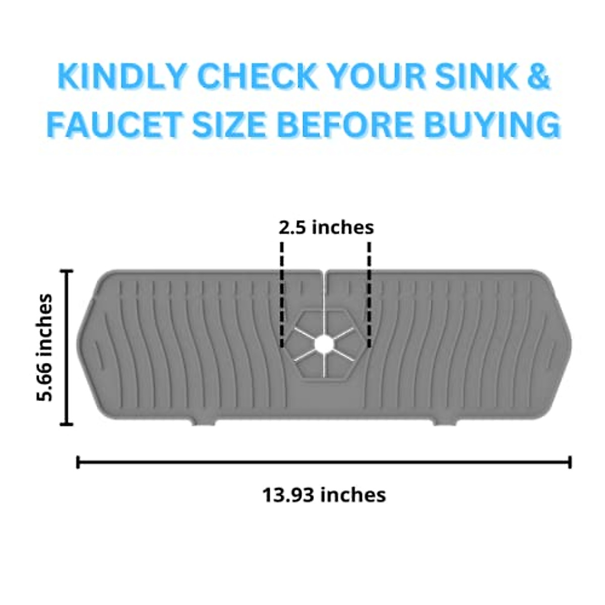 KLAZZ Silicone Splash Guard Mat for Kitchen Sink Faucet, Sink Quick Draining Pad Behind Faucet, Drying Mat for Kitchen & Bathroom Countertop Protect, Handle Drip Catcher Tray, Drainage, Kitchens