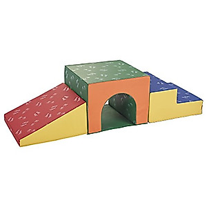 ECR4Kids SoftZone Single Tunnel Climber, Toddler Playset, Assorted, 3-Piece