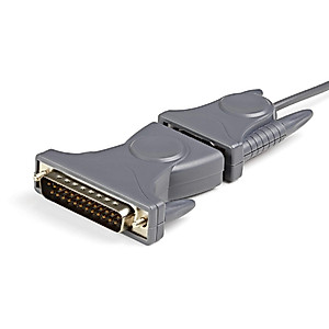 StarTech.com 3ft (91cm) 1-Port USB to Serial Cable, DB9/DB25 RS232 to USB Converter, Prolific, USB to Serial Adapter