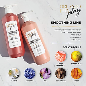 ORLANDO PITA PLAY Salon Size Smoothing Pearl Foam Shampoo & Silk Slip Conditioner Set, Maintains Moisture & Enhances Softness, 27 Fl Oz Each