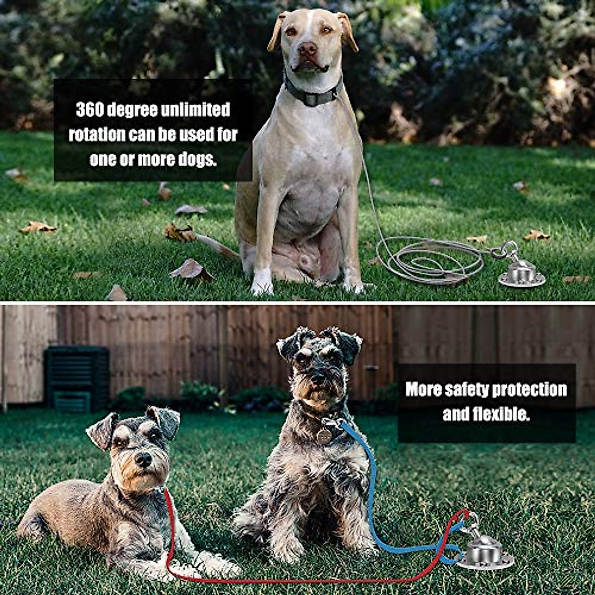Anipaw 360° Swivel Dog Tie Out Stake, Heavy Stainless Steel Dog Anchor, Yard Stake Rust Proof Dog Tether Hold, 1500 Lbs of Pull Force, Great for Outside Yard Camping Lawn, Suit for Any Kind of Breeds