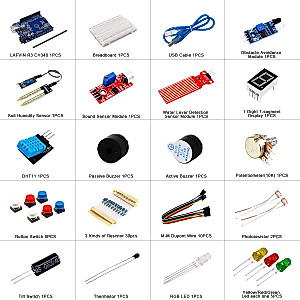 LAFVIN Basic Starter Kit with R3 CH340,Breadboard + Retail Box Compatible with Arduino IDE