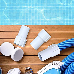 1-1/2 Inch Pool Vacuum Hose Cuff Swimming Pool Replacement Cuff Vacuum Hose Threaded Cuff Pool Cleaning Tools Accessories for Spiral Wound Vacuum Hose Repair Hose Ends Connect Vacuum Head (4 Pieces)