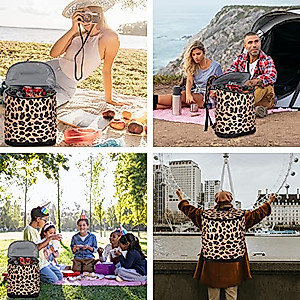 DYSHAYEN Cooler Backpack Insulated Leakproof 24 Cans Soft Lightweight Lunch Backpack Cooler for Lunch Picnic Fishing Hiking Camping Park Beach (Leopard)