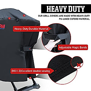 Comnova Grill Cover for Weber Q Grill on Cart - 7112 Grill Cover for Weber Q3000/Q300/Q2000/Q200 with Portable Cart, Heavy-Duty Waterproof BBQ Cover for Weber Q3200, 3000, 320, 300 on Cart