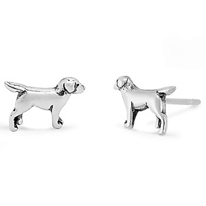 Boma Jewelry Sterling Silver Labrador Retriever Dog Stud Earrings