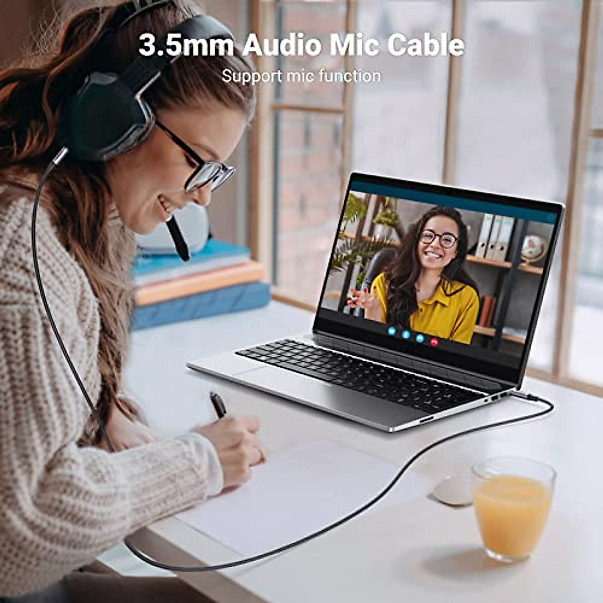 UGREEN 3.5mm Audio Cable Braided 4-Pole Hi-Fi Stereo TRRS Jack Shielded Male to Male AUX Cord Compatible with iPad, Samsung Phones, Tablets, Car Home Stereos, Headphones, Speaker, 3FT