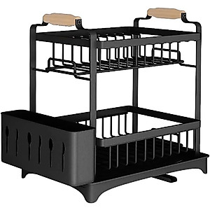 MCUIATN Dish Drying Rack -Multifunctional Dish Rack (Black)