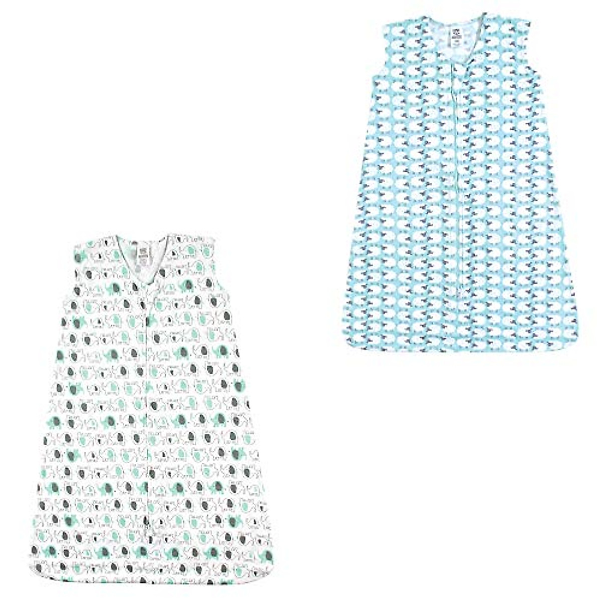 Luvable Friends Unisex Baby Sleeveless Jersey Cotton Sleeping Bag, Sack, Blanket, Elephants Sheep Jersey 2-Pack, 18-24 Months