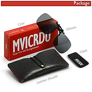 MVICRDU Clip on Sunglasses over Prescription Glasses for Men & Women Flip up Sunglasses Polarized UV Protection Lens CG3