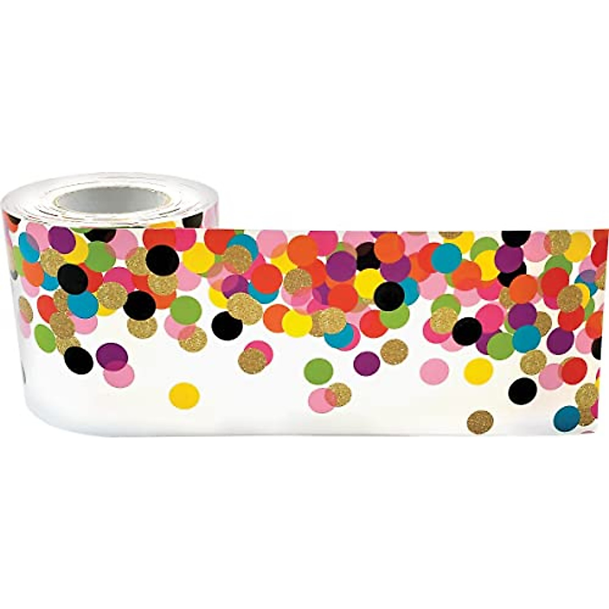 Teacher Created Resources Confetti Straight Rolled Border Trim - 50ft - Decorate Bulletin Boards, Walls, Desks, Windows, Doors, Lockers, Schools, Classrooms, Homeschool & Offices