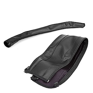 Baby Stroller Handle Cover, Leather Pram Foam Armrest Covers Universal Bumper Pushchair Handlebar Sleeve Removable Grip Bar Replacement Accessories with Zipper Protect Case Dustproof Waterproof Black