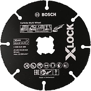Bosch Professional 2608619284 Cutting Disc for Wood and Plastics X-Lock, Diameter 125 mm, Bore Diameter 22.23 mm, Thickness 1.6 mm