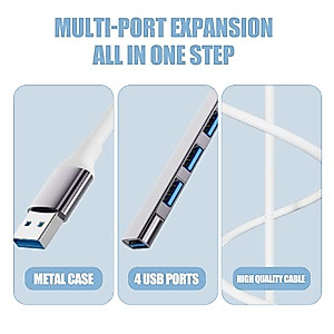 USB 3.0 hub, Eanetf 4 Port USB 3.0 Hub Expander, Ultra Slim Portable Data Hub for MacBook, Mac Pro, Mac Mini, iMac, Surface Pro, XPS, PC,Console, Printer, Camera,Keyborad