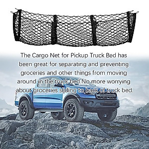 Cargo Net Trunk Bed Organizer, Cargo Storage Mesh Net, Mesh Storage Net with 4 Metal Hooks, Heavy Duty Cargo Net Car Storage Accessories Suitable for Car, SUV, Van, Pickup, Truck