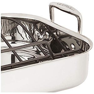 Le Creuset Stainless Steel Roasting Pan with Nonstick Rack, 14" x 10"