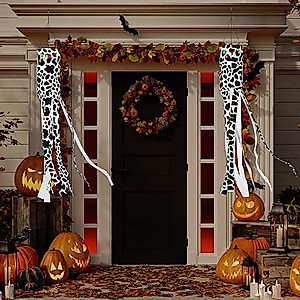 Halloween Windsock Garden Décor - Lighted 40 Inch with Lights - Fast Drying and Lightweight Christmas Holiday with Light Cow Fur Print