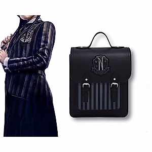 HIQUAY Wednesday Backpack Gothic Academy Aesthetic Backpack For Teens Y2K Preppy Backpack Addams (Blue stripes)