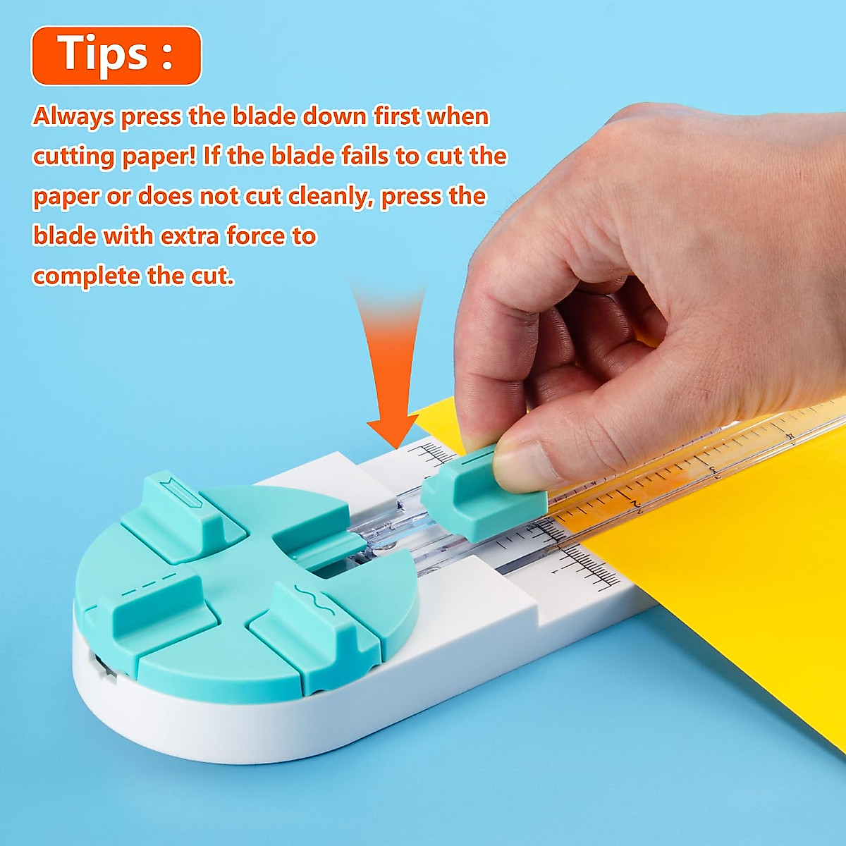 Paper Trimmer Craft Paper Cutter: 4 Style Multi-Function Scrapbooking Tool with Dial Blades of Straight,Wave,Dotted,Perforated,Creasing for Cutting Paper,Coupons,Photos,Postcards,Scrapbook,Card