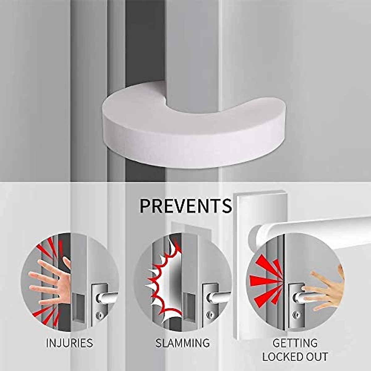 [8 Pack] BYETOO Door Finger Pinch Guards,Baby Proof Door Slam Stopper,Protect Child Fingers with Soft Foam Guard,Prevent Finger Pinch Injuries,Slamming Door,Child or Pet from Getting Locked in Room