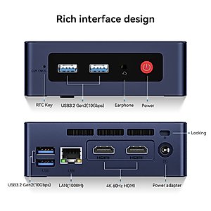 Beelink Mini S12 Mini PC, 12th Intel Alder Lake- N95 (4C/4T, up to 3.4GHz), 8GB DDR4 256GB PCIEx1 SSD, Mini Desktop Computer Support 4K@60Hz Dual Display/BT 4.2/WiFi 5/USB 3.2/Gigabit Ethernet