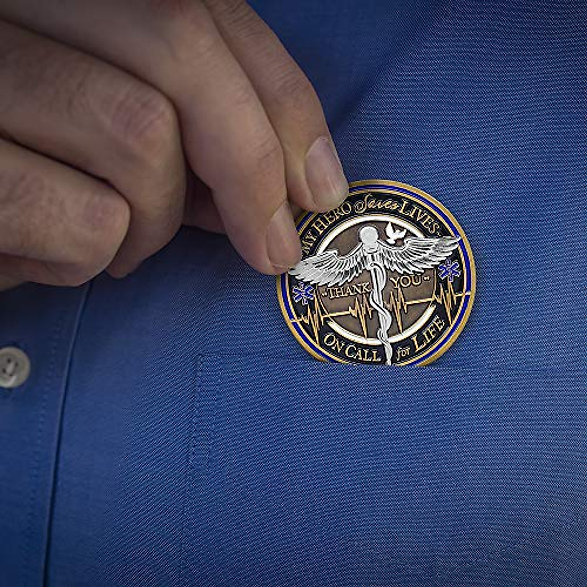 Armor Coin & Emblem - Medical Team Challenge Coin EMT | EMS | Honoring Heroic Medical Professionals | Medical Team - with Deluxe Display Box & Polishing Cloth - Appreciation Tribute Coin