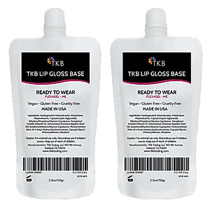TKB Lip Gloss Base (Flexagel ME)| Clear Lip Gloss Base for DIY Lip Gloss| Ready-to-Wear| Moisturizing, High Shine, Crystal Clear, Vegan, Gluten and Cruelty free| Made in USA (5.5 Ounce (Pack of 2))