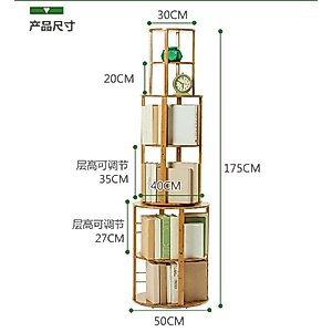 Thick Bookcases 360-degree Rotating Bookshelf Bookcase Book Rack Multi-Layer Floor-to-Ceiling Storage Rack